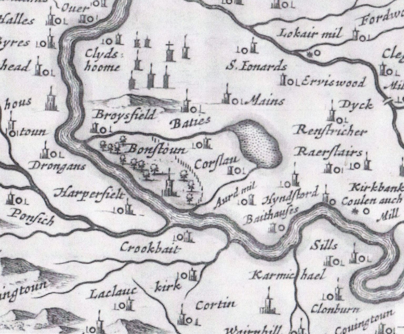 Blaeu map of Bonnington – Clydesdale's Heritage